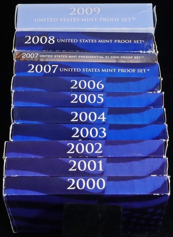 COMPLETE DECADE OF PROOF SETS FROM THE 2000'S