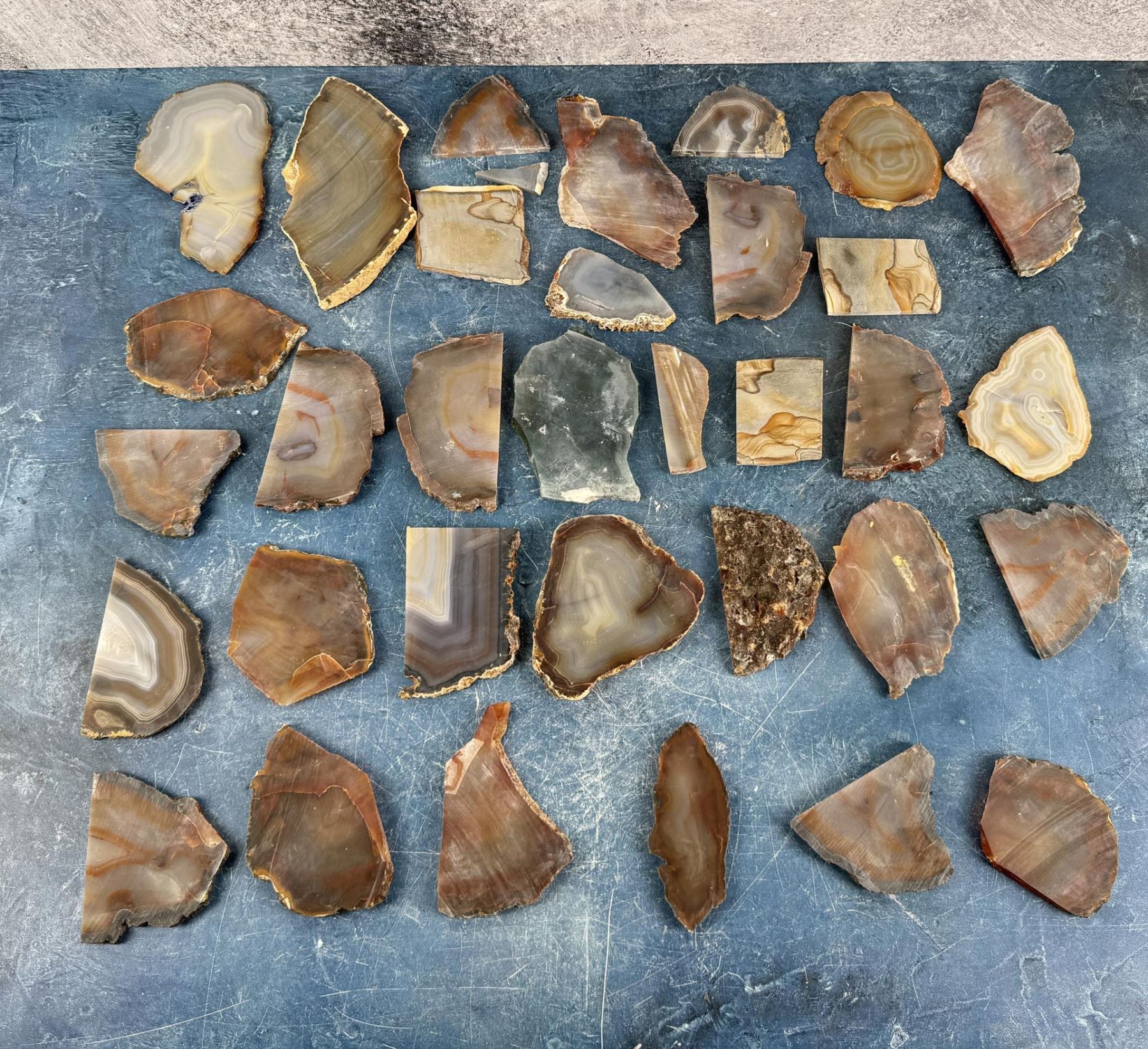 Collection Of Montana Agate Lapidary Slabs