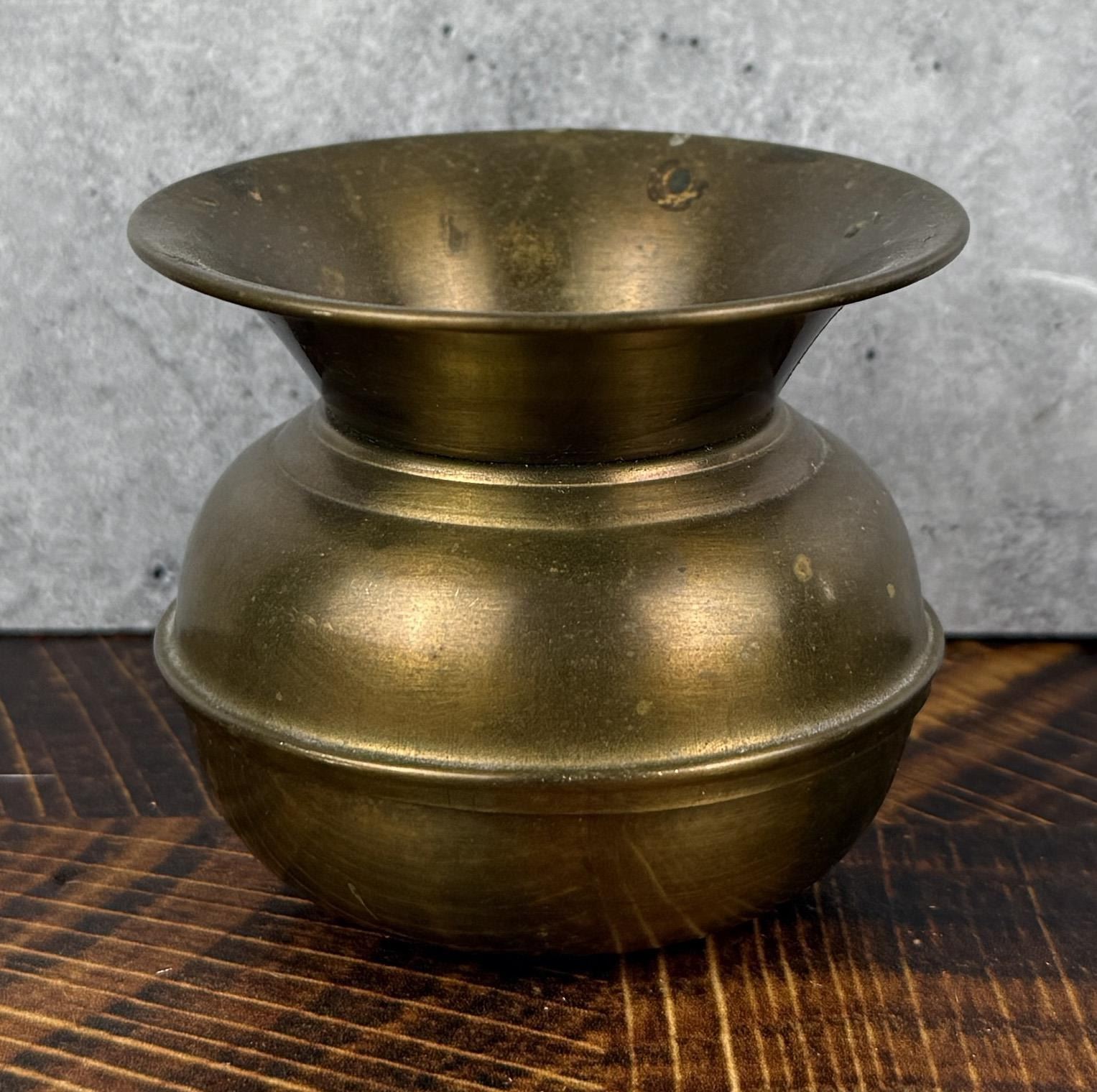 Antique Brass Ladies Pocket Spittoon