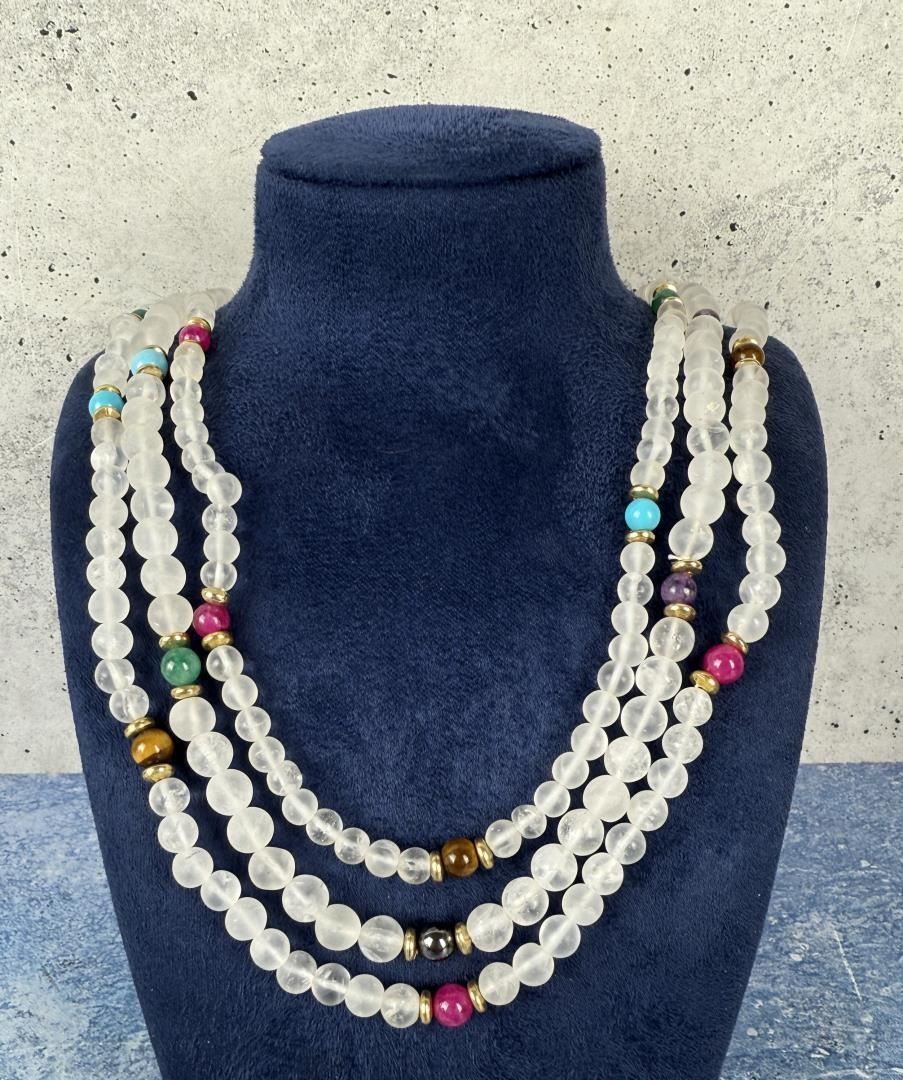 Carved Natural Stone Bead Necklaces