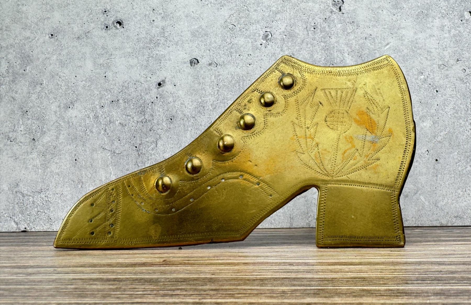 Victorian Scottish Brass Chimney Good Luck Shoe