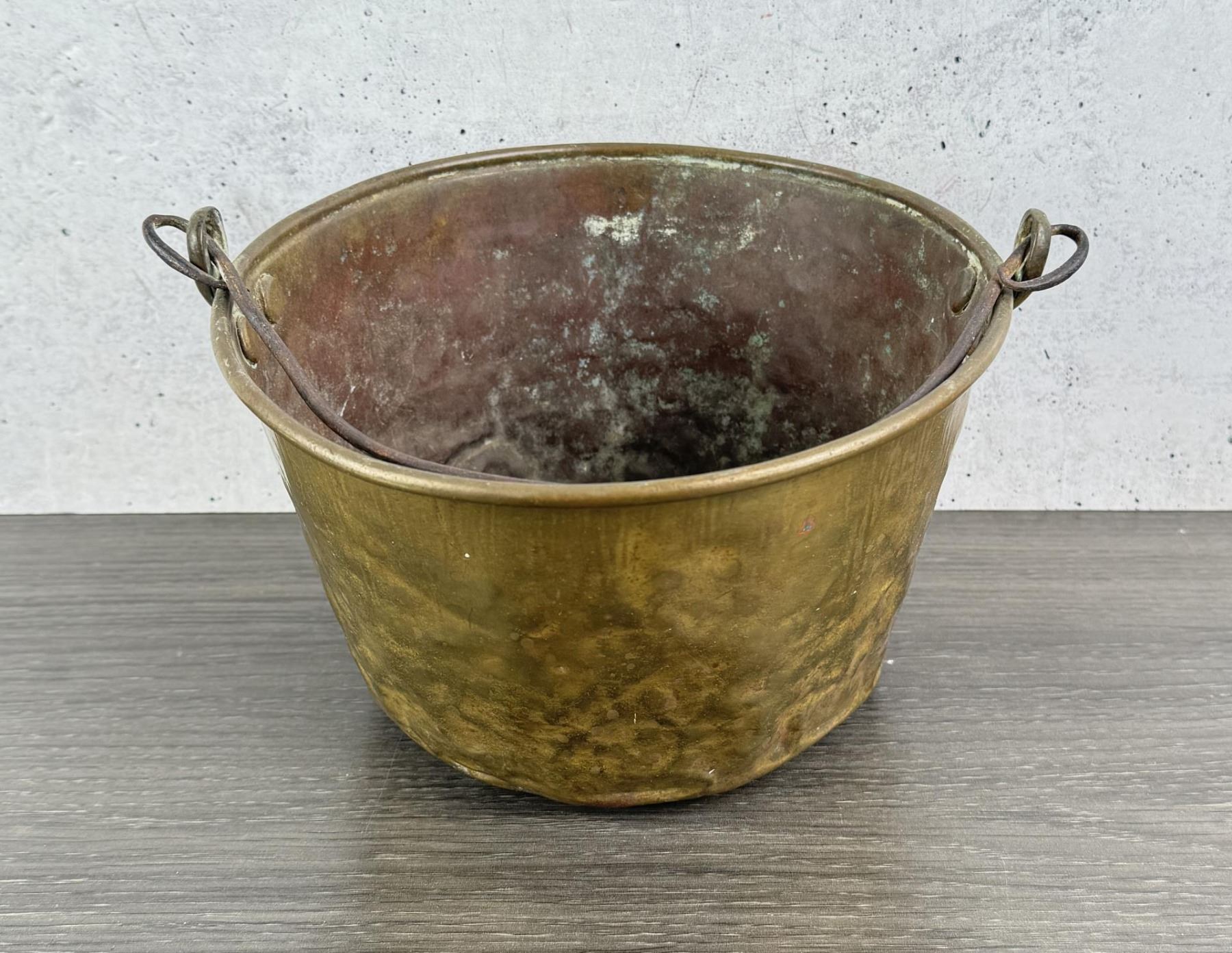 Antique Fur Trade Era Brass Kettle Pot