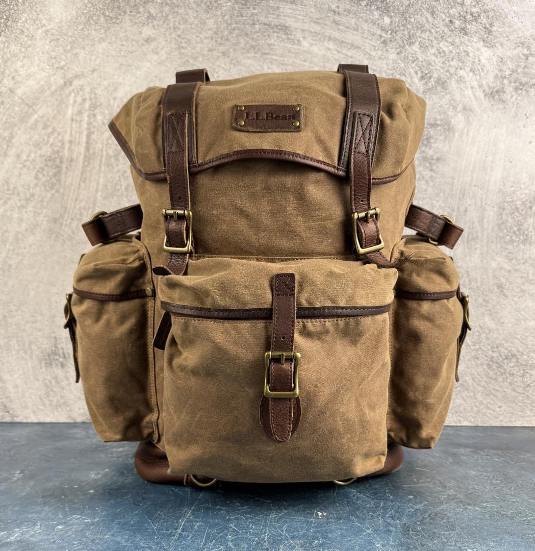 LL Bean Canvas Leather Continental Backpack