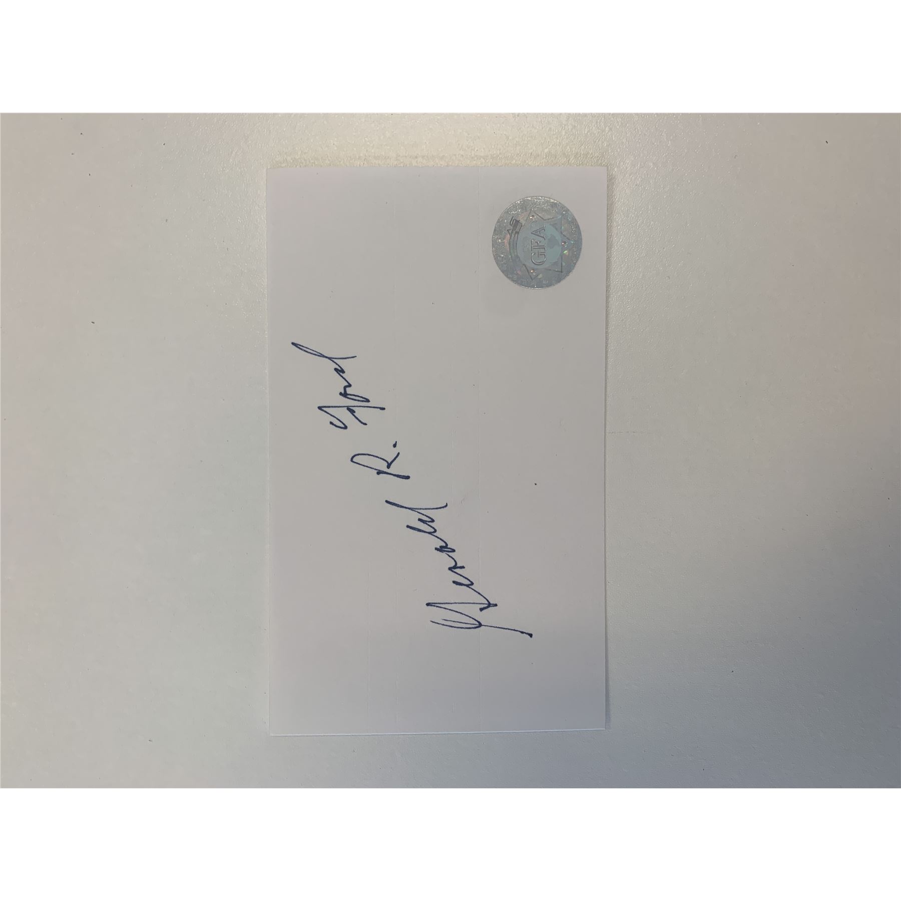 Gerald Ford original signature. GFA Authenticated Gerald Ford original signature. GFA Authenticated