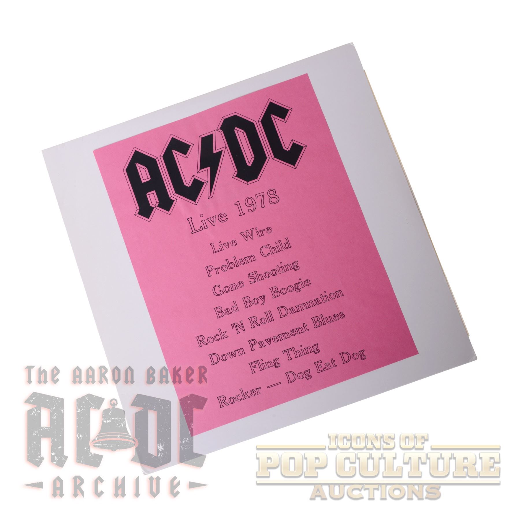 AC/DC – “Live 1978” Rare Bootleg Vinyl LP - 4617