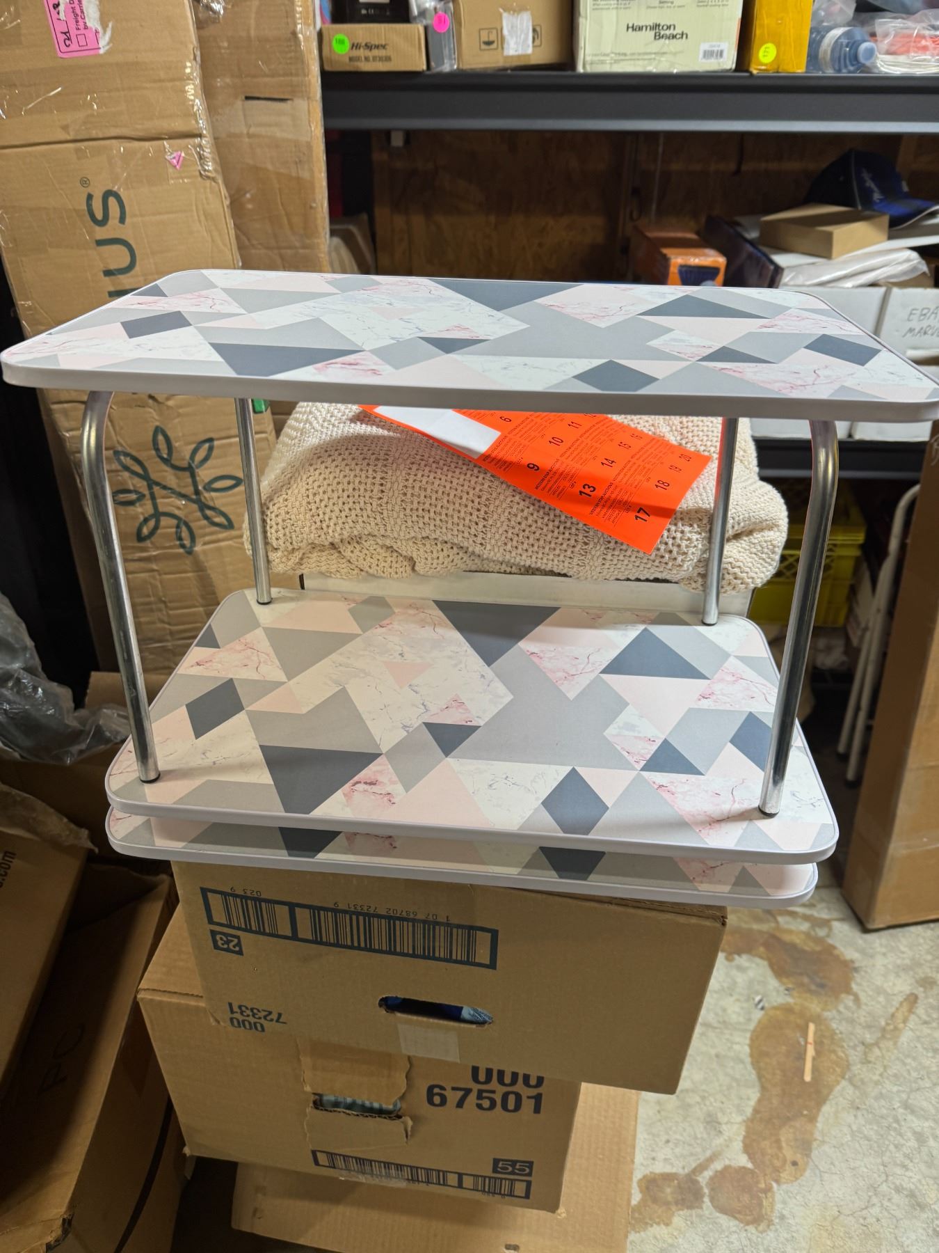 4 Small folding stands or tables