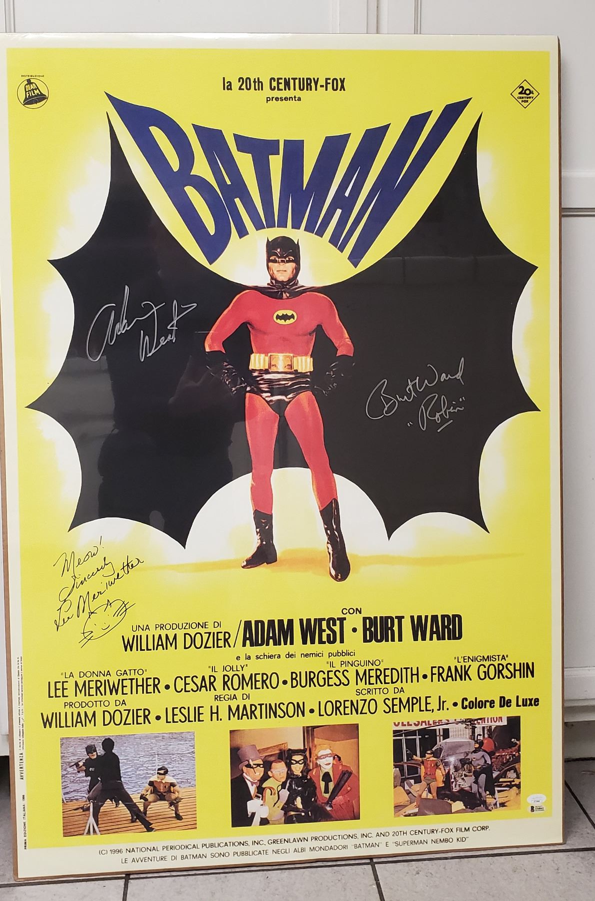 Adam West, Burt Ward, Lee Meriwether. Signed 27” x 41” Batman Movie ...