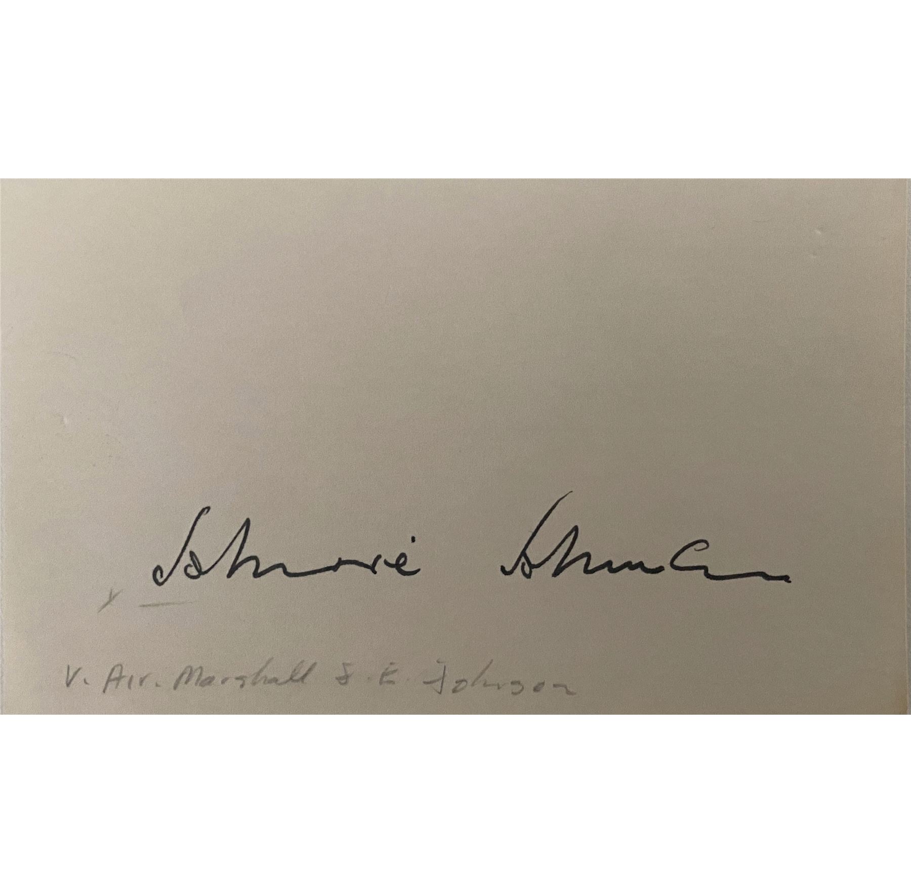 Air Vice Marshal James Edgar Johnson Signature.