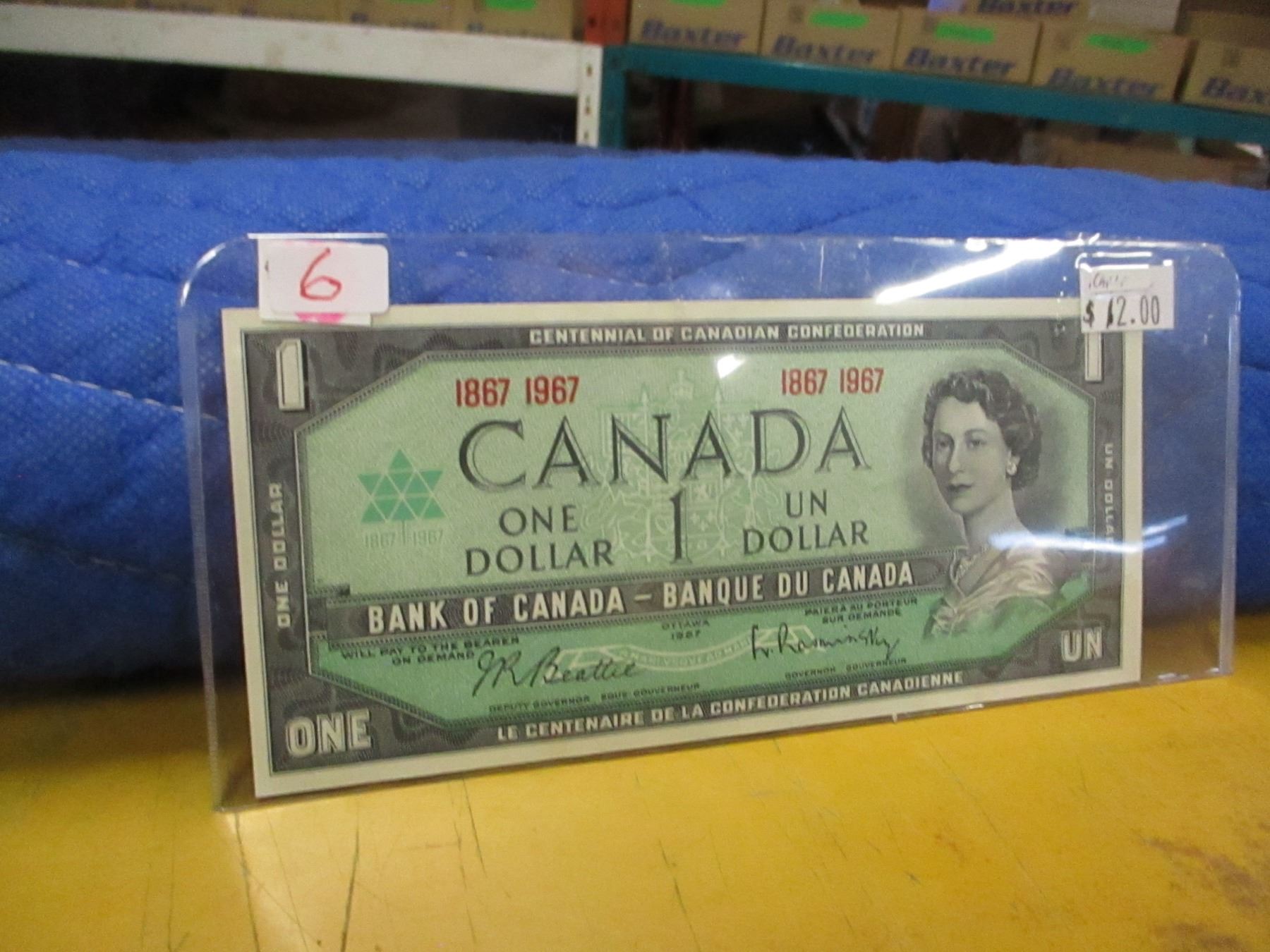 1867 - 1967 NO SERIAL NUMBER CENTENNIAL LAST OF CANADA $1 BILLS
