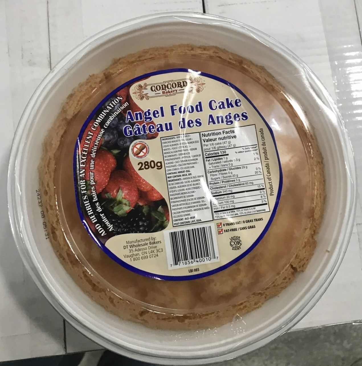 FROZEN: ANGLE FOOD CAKE