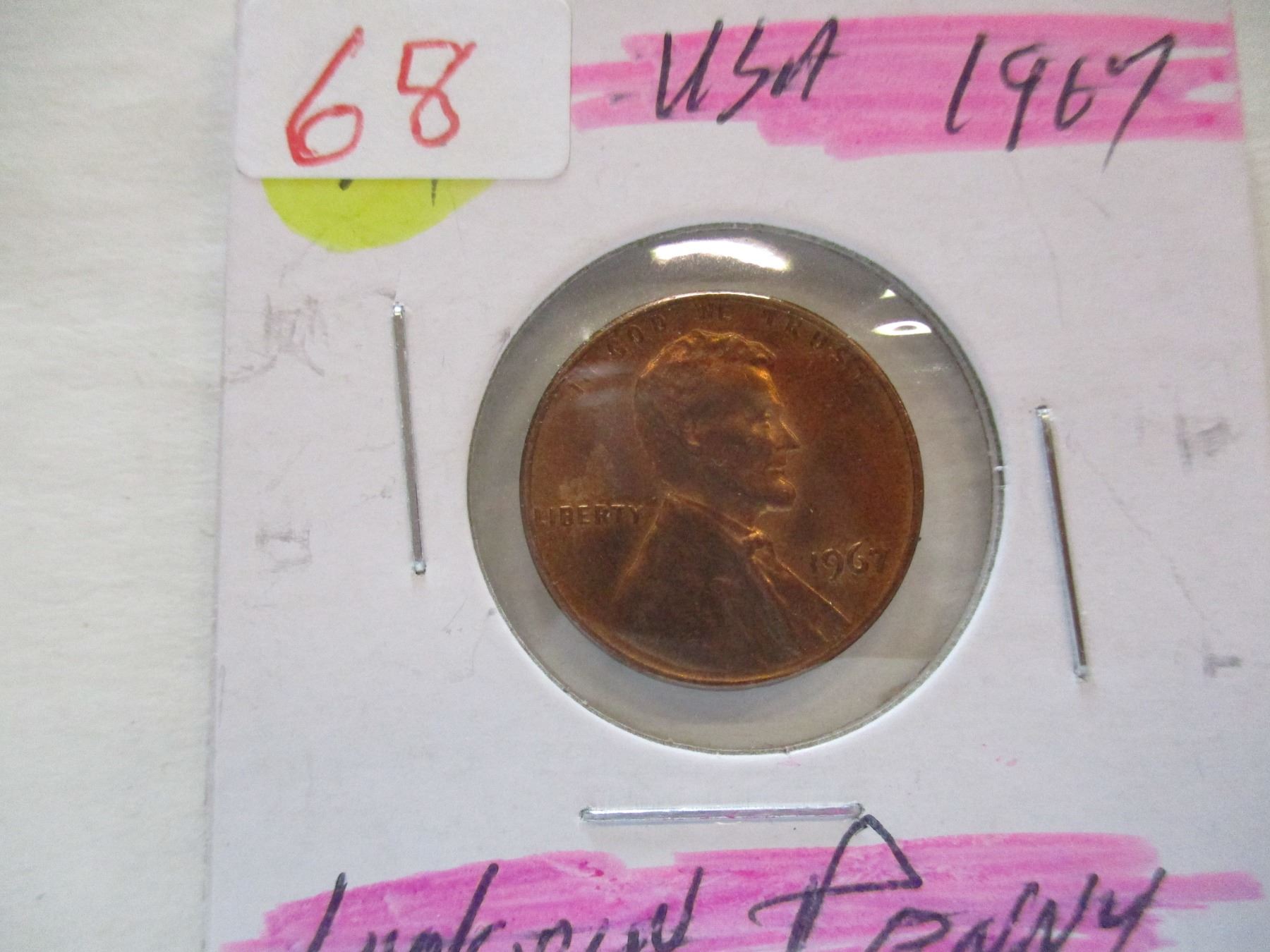1967 UNCIRCULATED USA LINCOLN PENNY