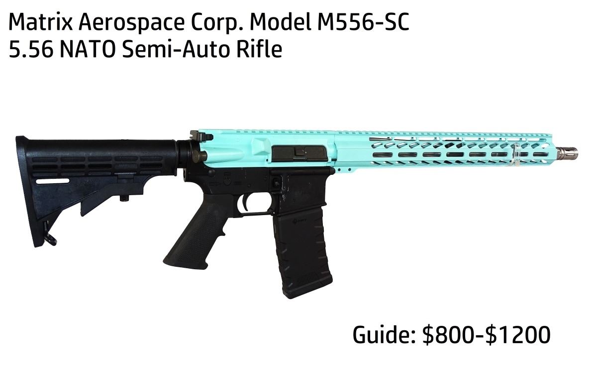 Matrix Aerospace Model M556-SC 5.56 NATO Turquoise Rifle