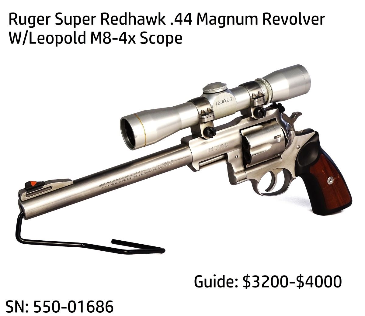 Ruger Super Redhawk .44 Magnum W/Leopold M8-4x Scope Revolver