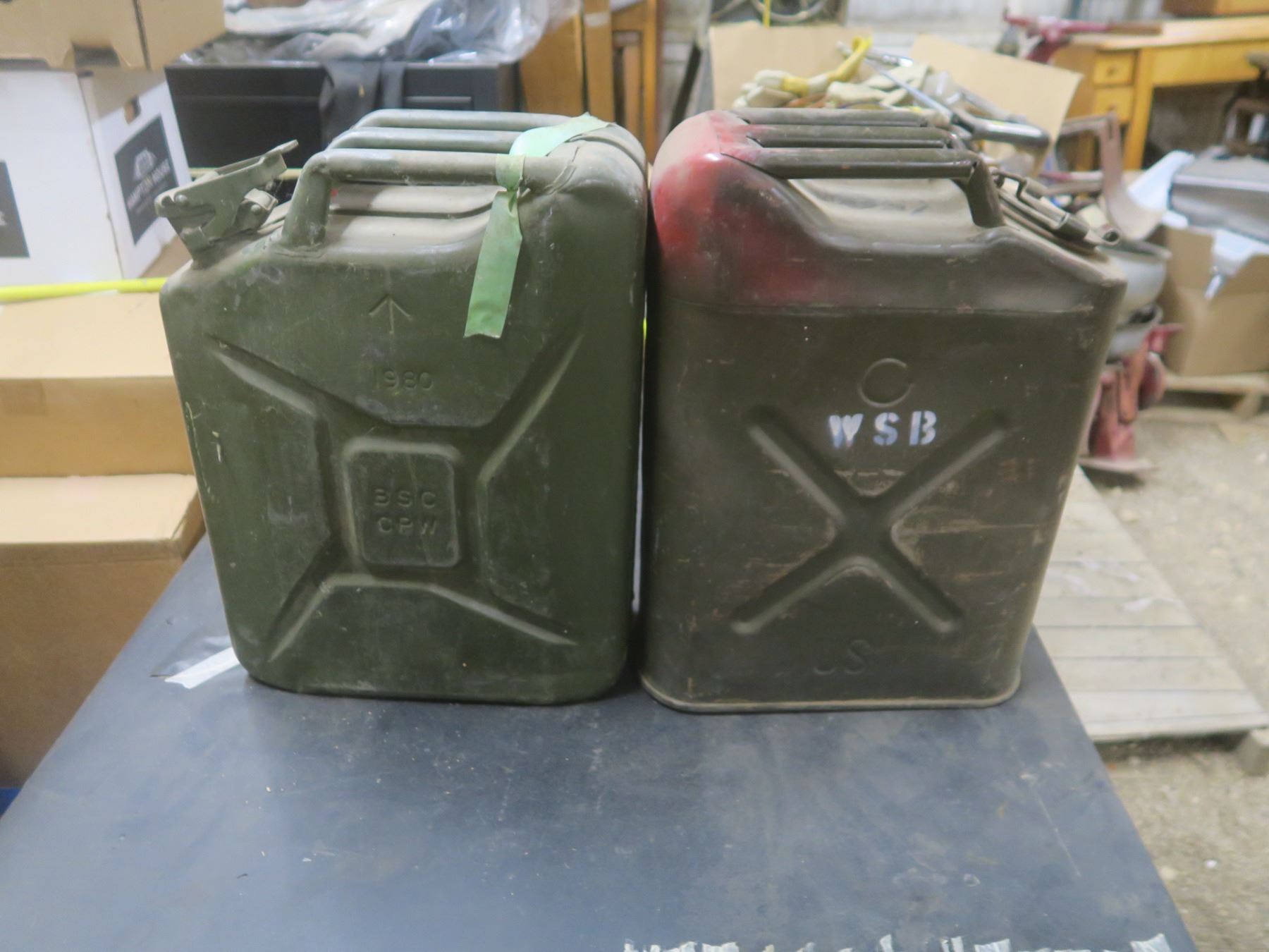 two military gas cans - Schmalz Auctions