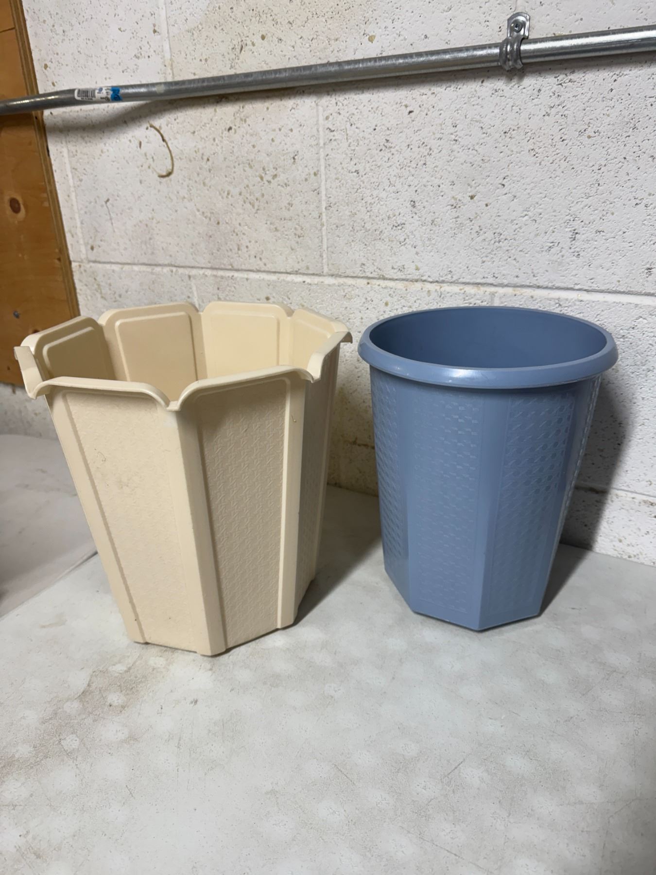 2 vintage garbage pails