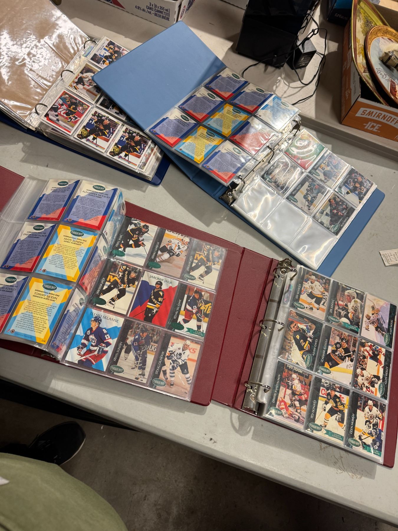 Hockey collector card albums with cards