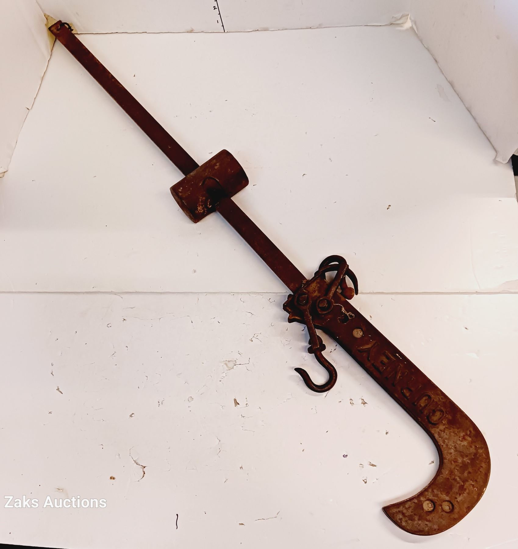 Antique Gurney Hanging Balance Beam Scale - Cast Iron