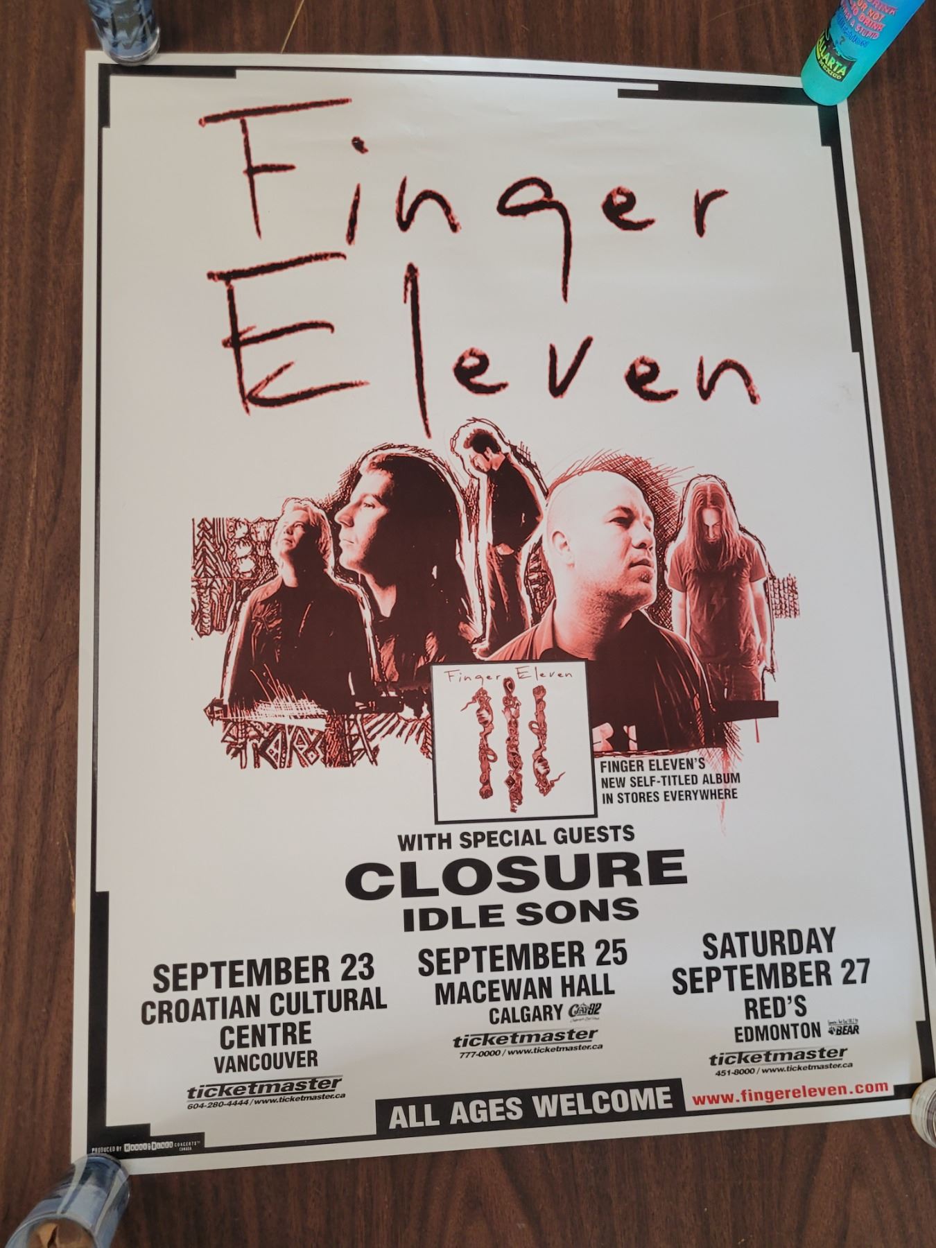 Finger Eleven Concert Advertisement Poster