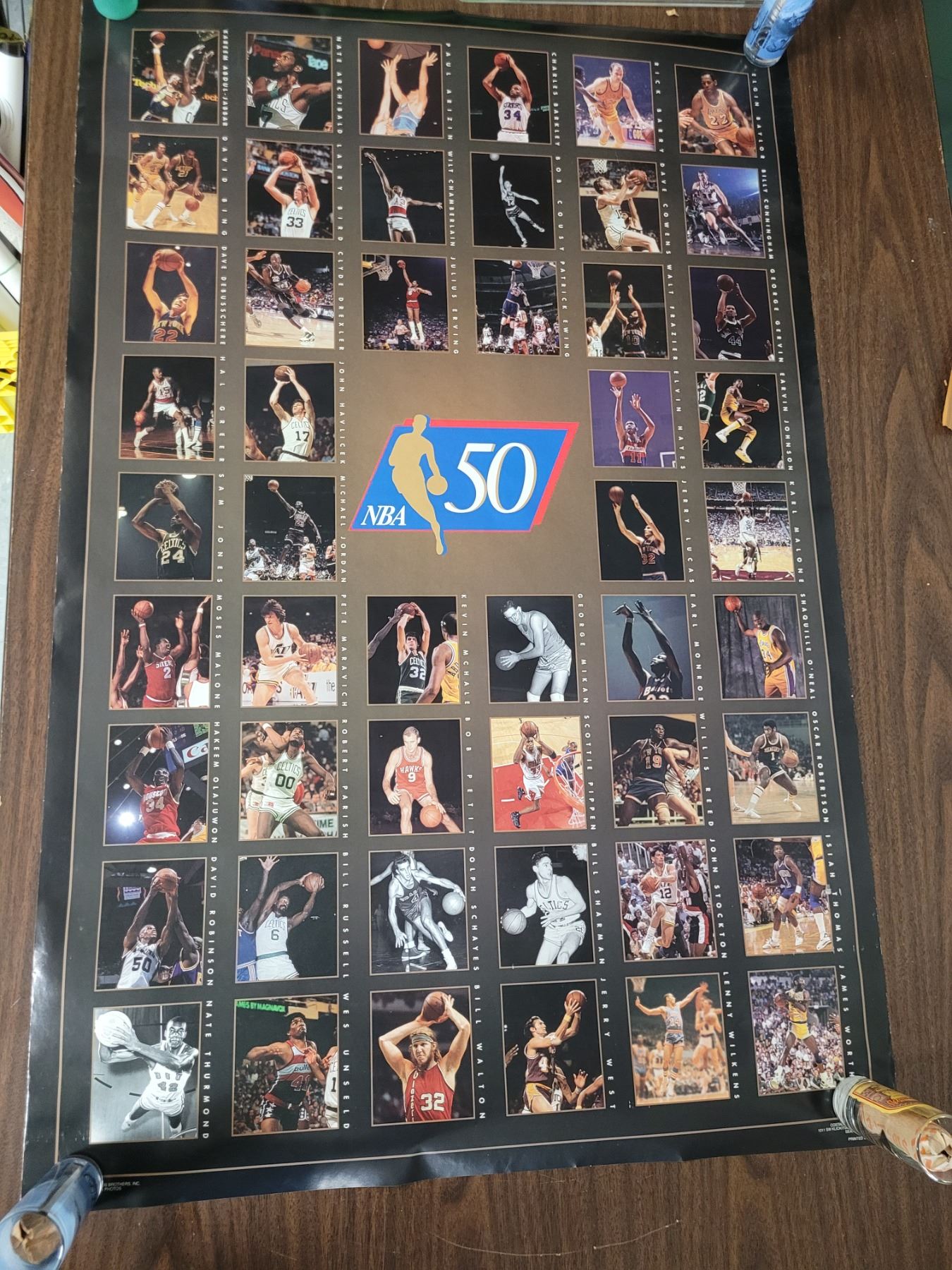 Vintage NBA 50 Basketball Greats Poster