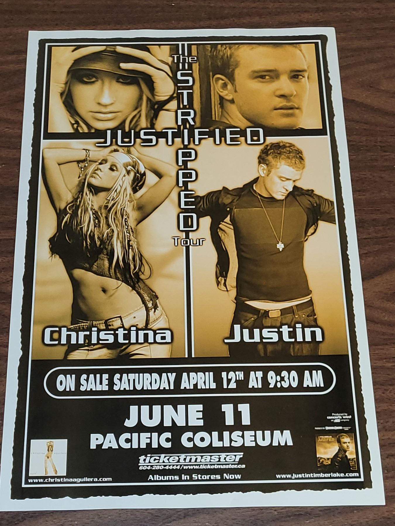The Justified Stripped Tour Concert Advertisement Poster | Justin ...