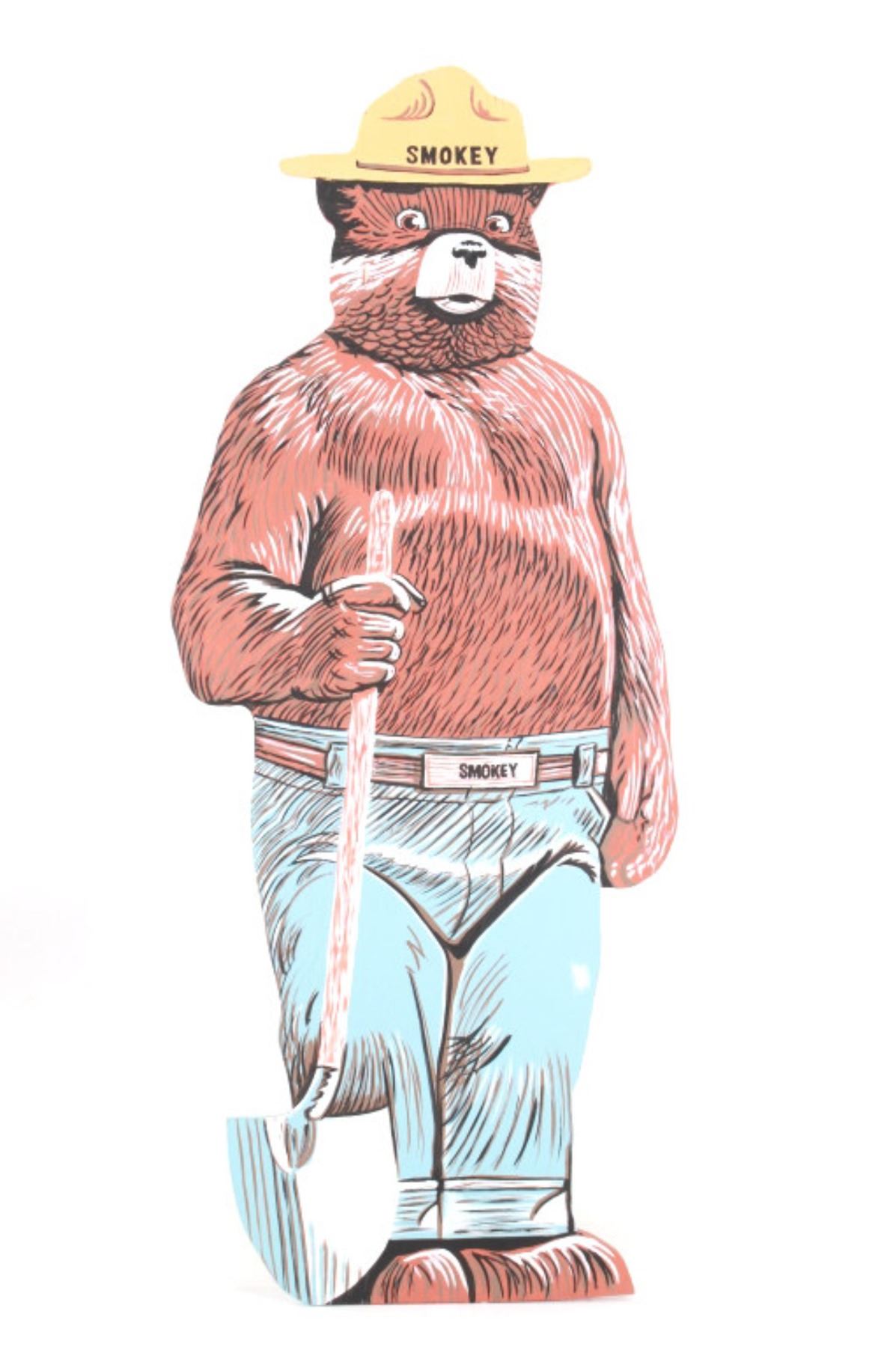 Smokey The Bear Life Sized Hand Painted Wood Sign