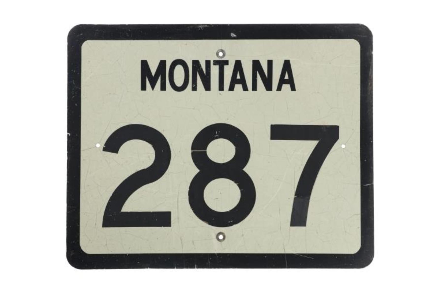 Montana Highway 287 Road Sign c. 1974