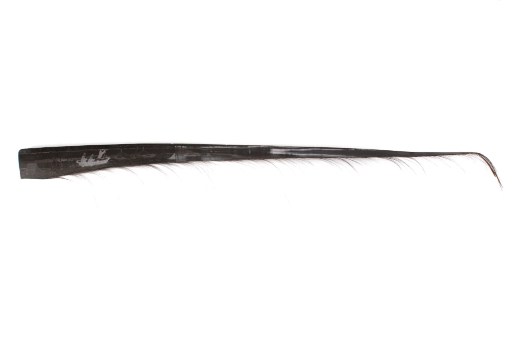 Signed Alaskan Baleen Scrimshaw Wall Art