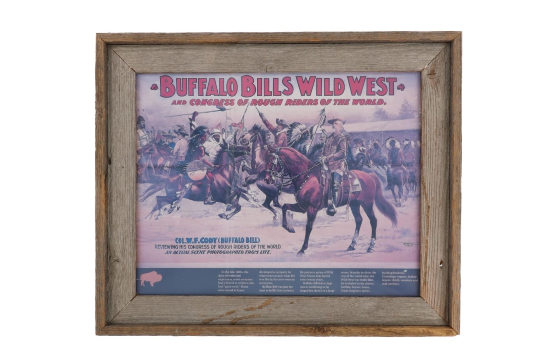 Buffalo Bills Wild West Courier Co. Lithograph Ad.