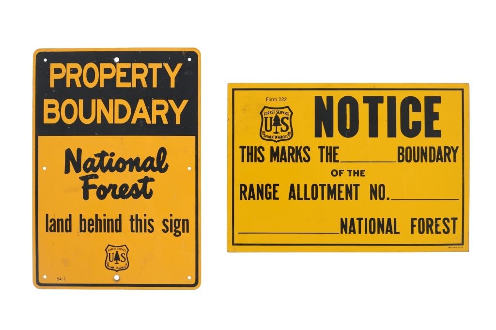 National Forest Boundary Line Signs Late 1900s (2)