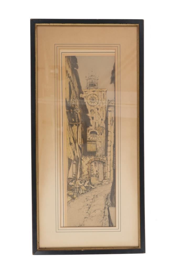 A. Liebmann (1871-1938) Hand Colored Etching