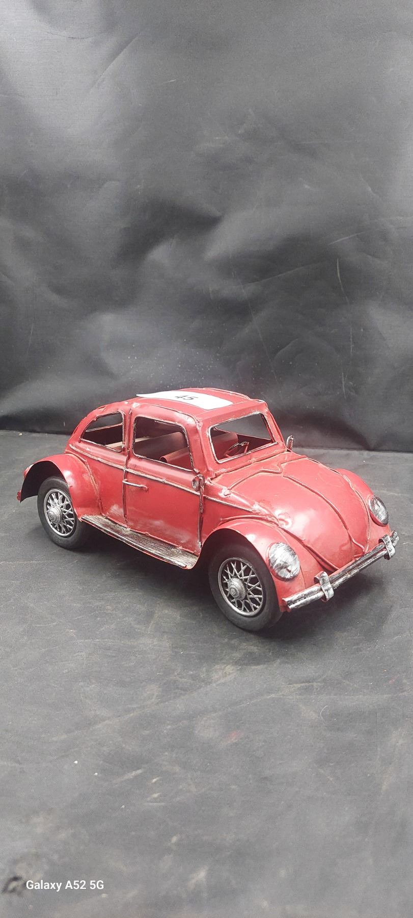 Super cool Volkswagen super beetle tin toy car 10" long