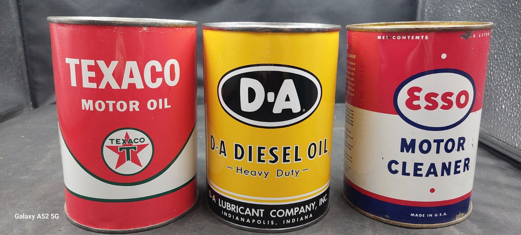 3 Vintage Esso texaco and DA oil quarts