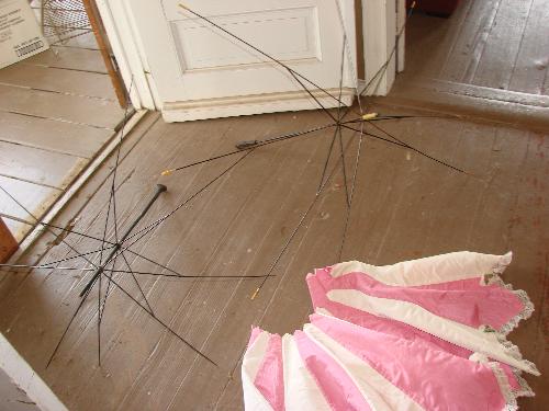 2 Vintage wire umbrella forms