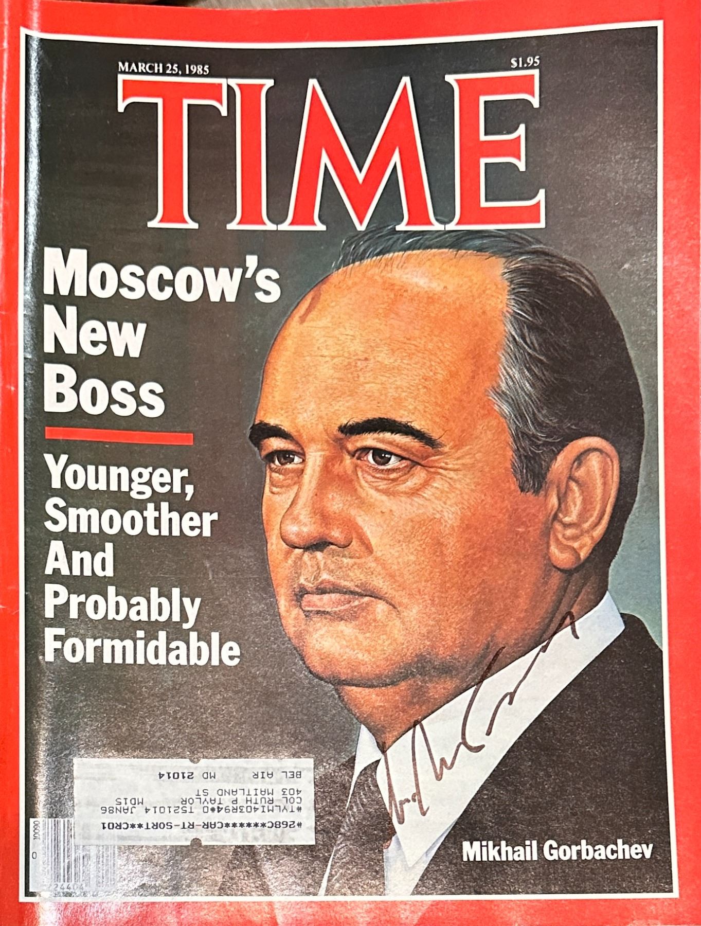 Gorbachev Autographed Time Magazine