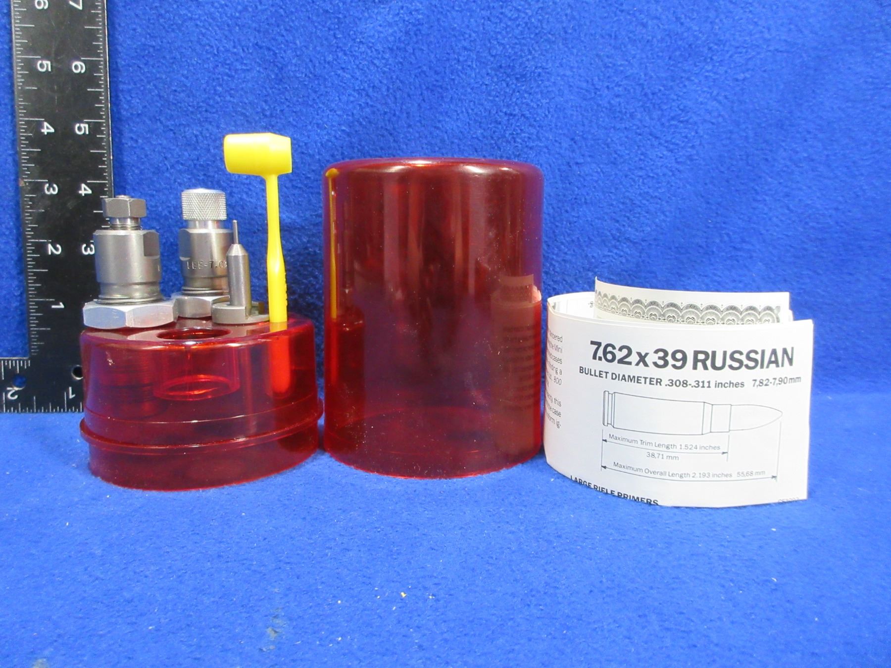 Lee 7.62X39 Russian 2 Die Set with Shell Holder # 12