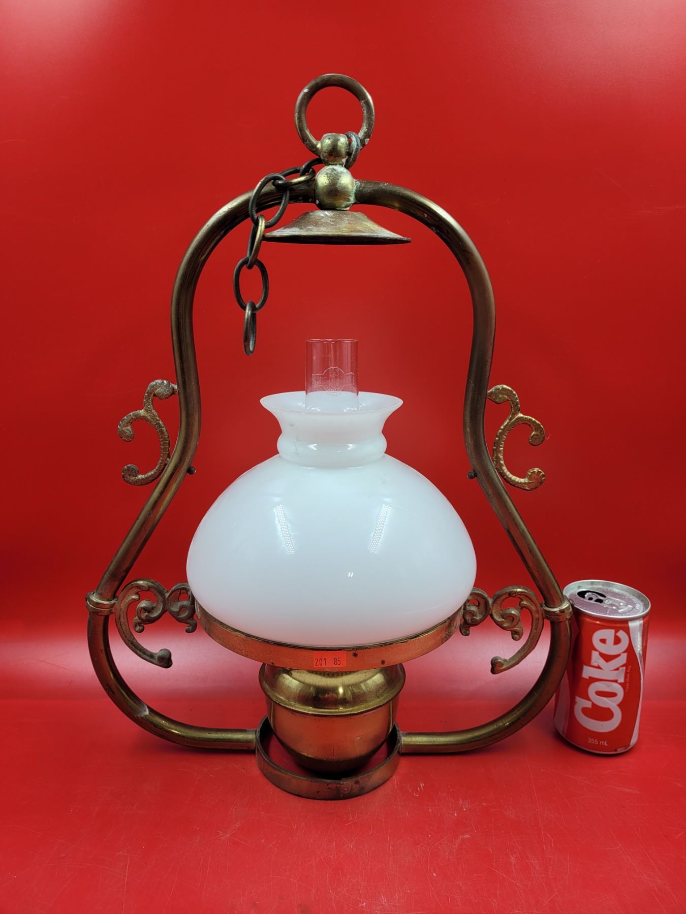 VTG Brass Hanging Oil Lamp