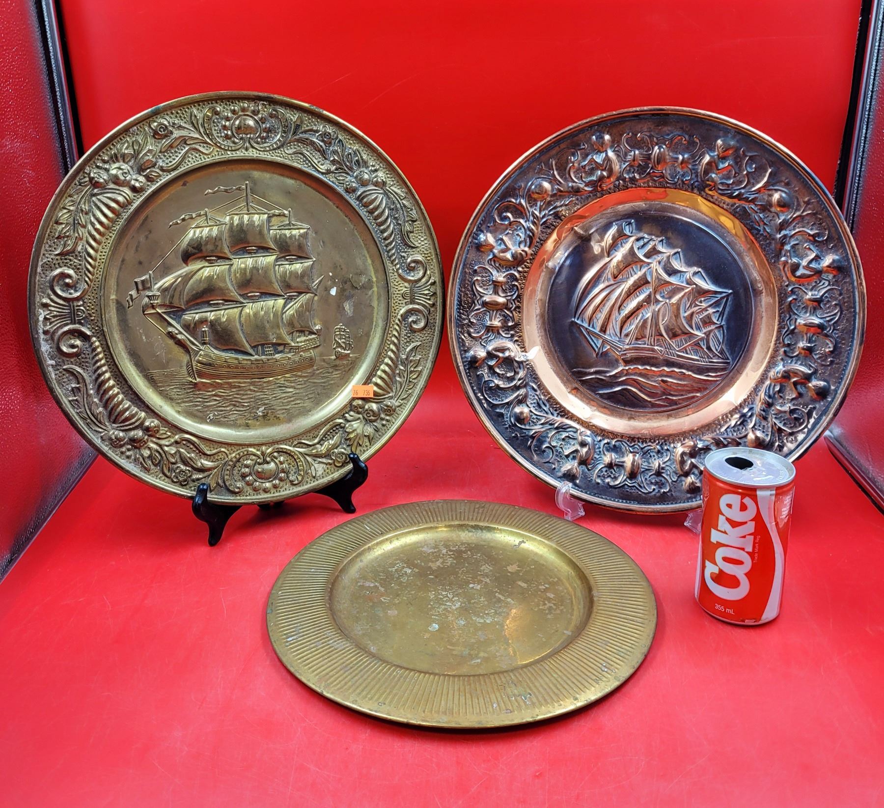 Brass Ship Plate, Copper Ship Plate, & Brass Wall Plate