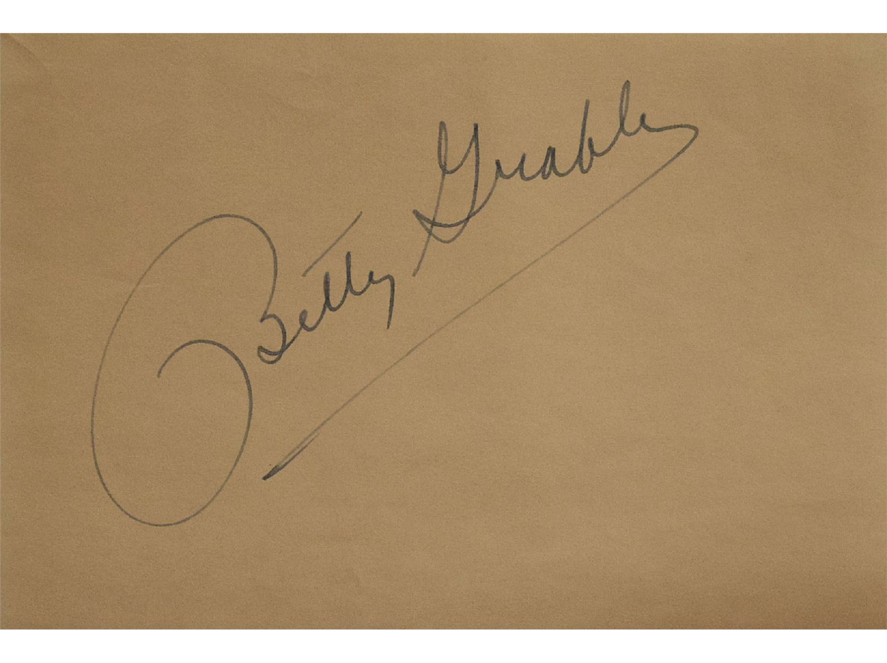 Betty Grable signature slip