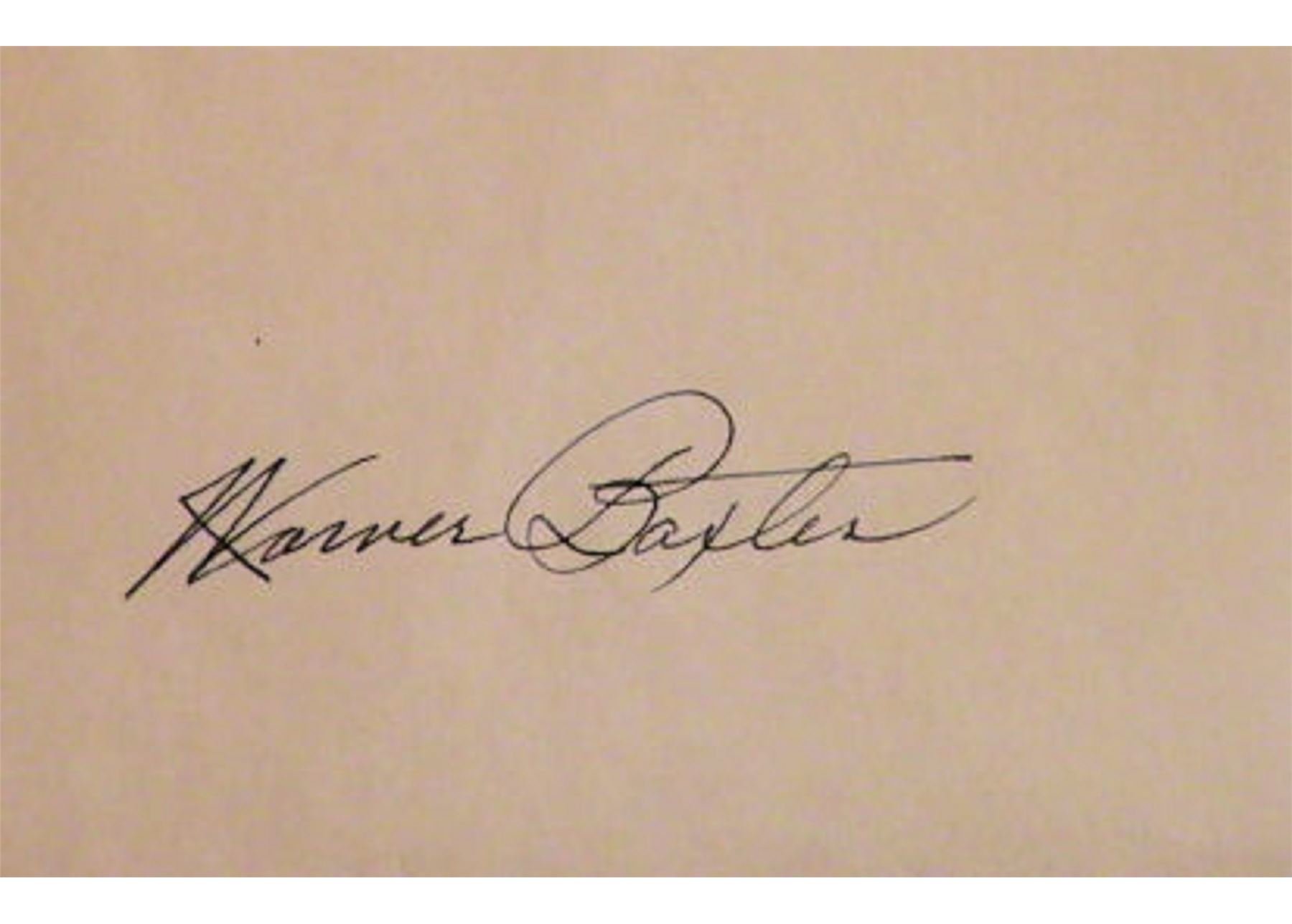 Warner Baxter signature slip