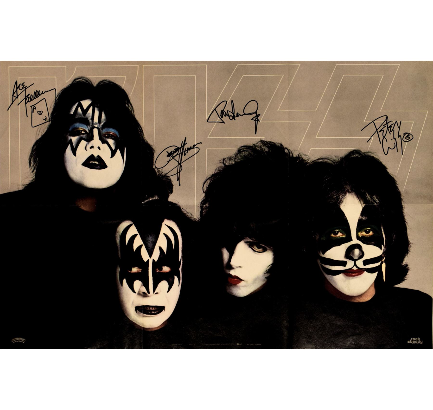 Kiss signed insert poster