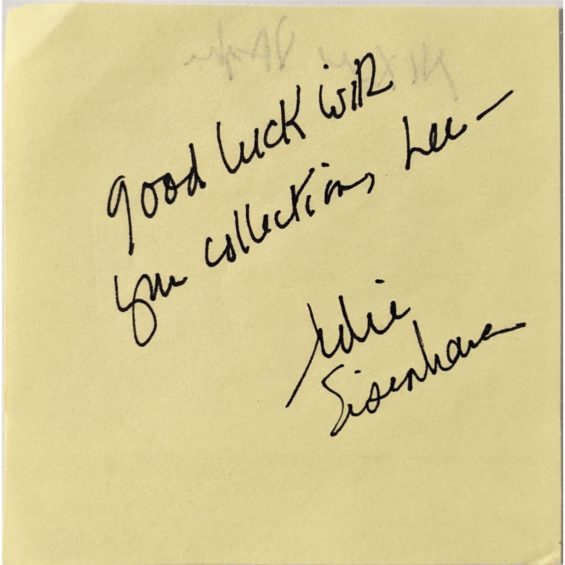 Julie Eisenhower signed post it note