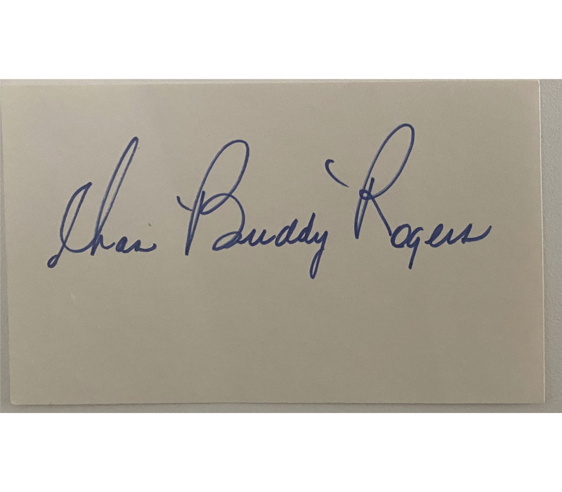 Buddy Rogers original signature