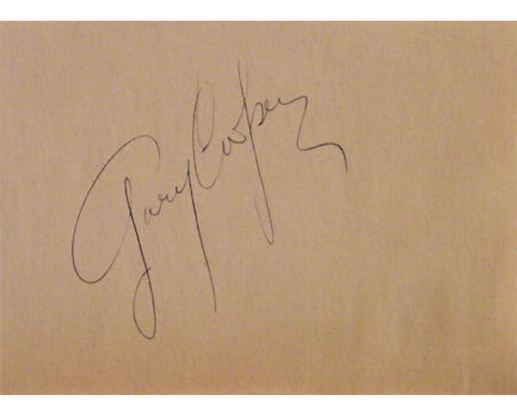 Gary Cooper signature slip
