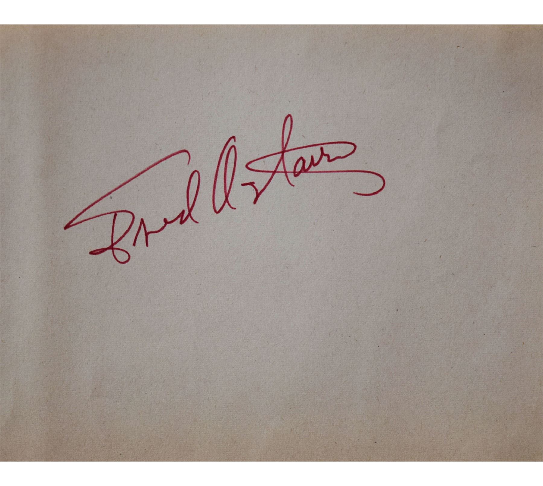 Fred Astaire signature slip