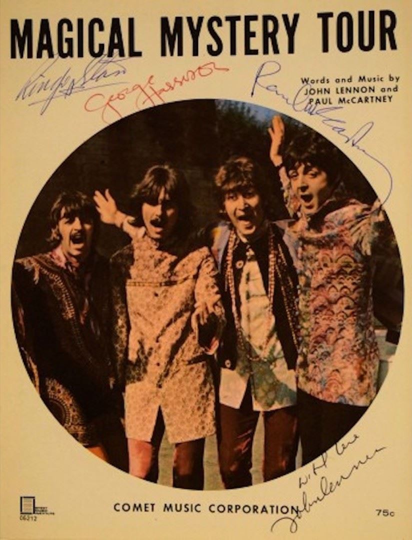 The Beatles signed music book