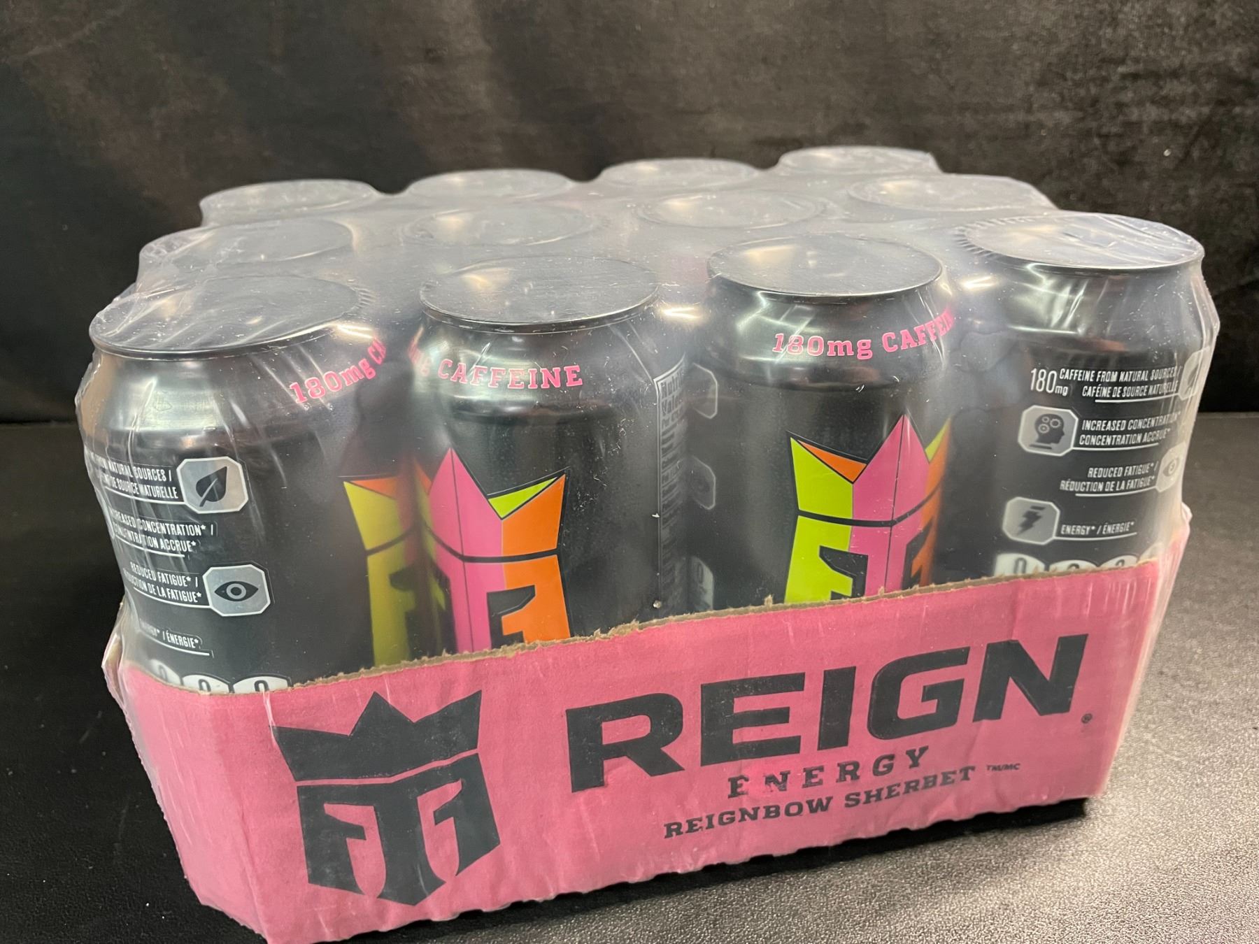 1 Case of Reign Energy Drinks - Reignbow Sherbert - 12 Cans Included ...