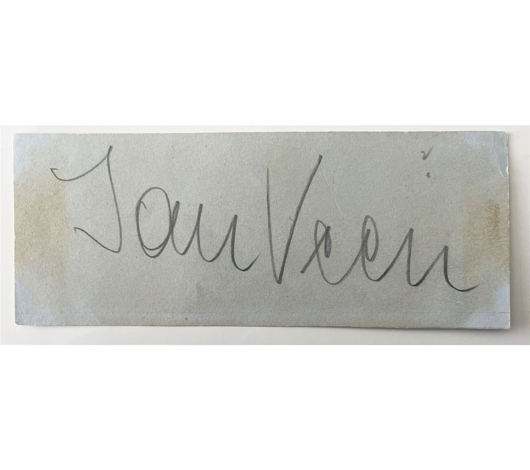 Austrian dancer Jan Veen original signature