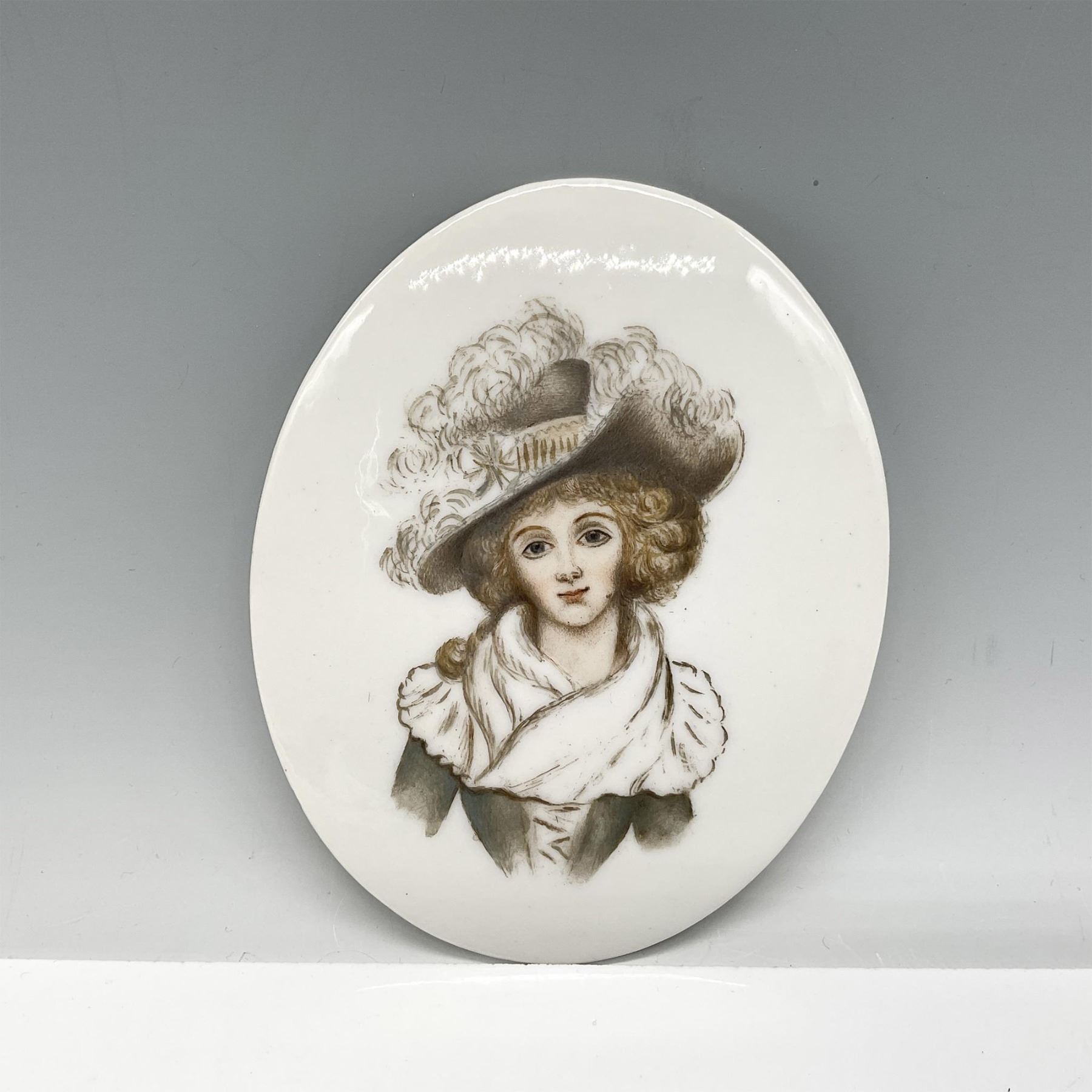 Antique Oval Portrait on Porcelain Tile