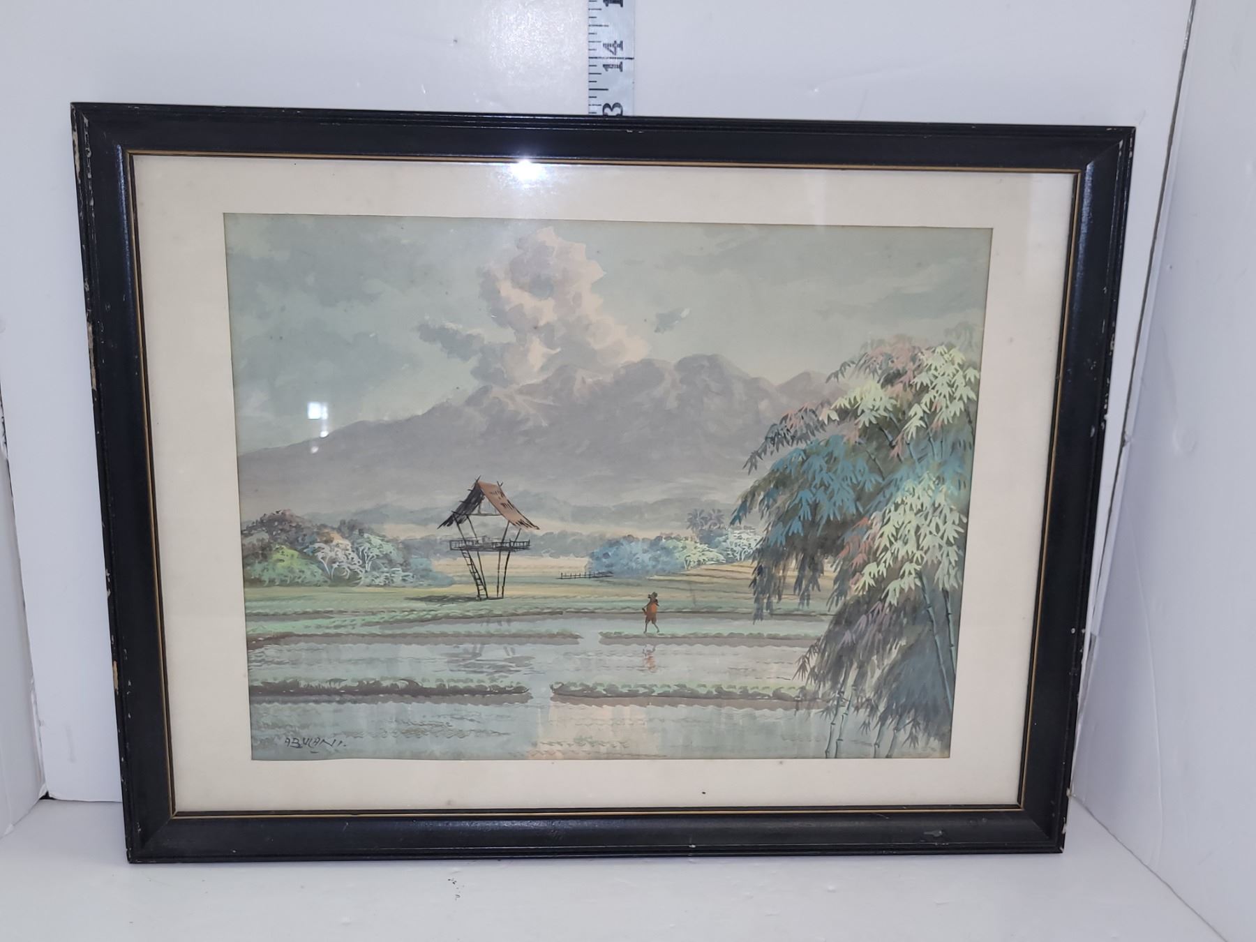 Original Watercolour - Asian Rice Paddy Picture