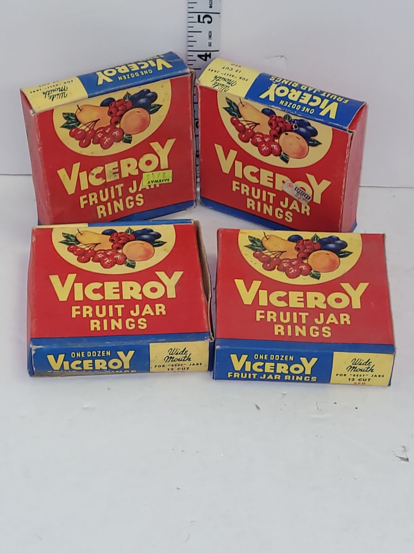 Lot of 4 Vintage NOS Viceroy Wide Mouth Rubber Canning Rings
